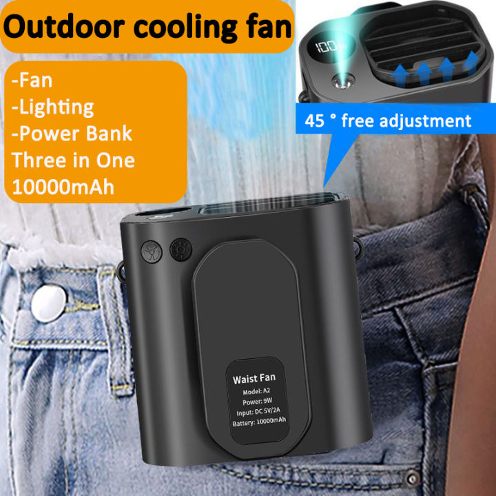 RF Portable Waist Fan Bladeless Electric Fan 10000/6000mAh USB Charging ...