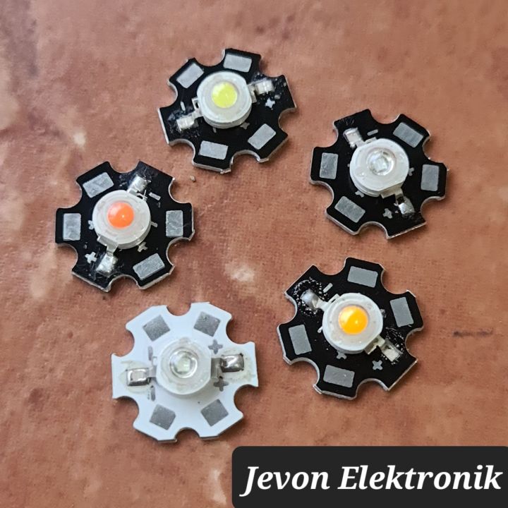 Lampu Led HPL 1 3 W Watt + Pendingin Warna Putih Merah Kuning Hijau ...