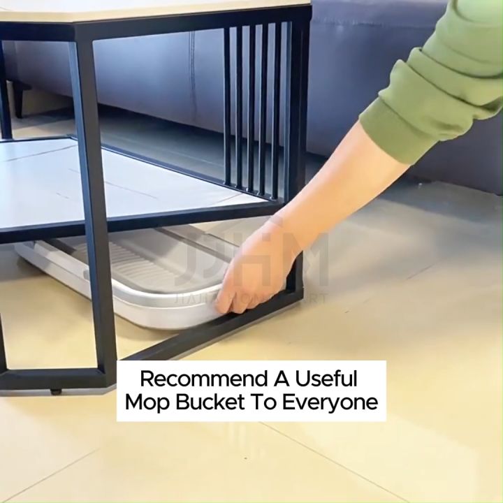 SG IN Stock Foldable mop bucket rectangular floor mop bucket flat mop ...