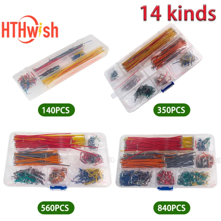 140/350/560/840Pcs Breadboard Jumper Wire Kit 14 kinds Test U Shape ...