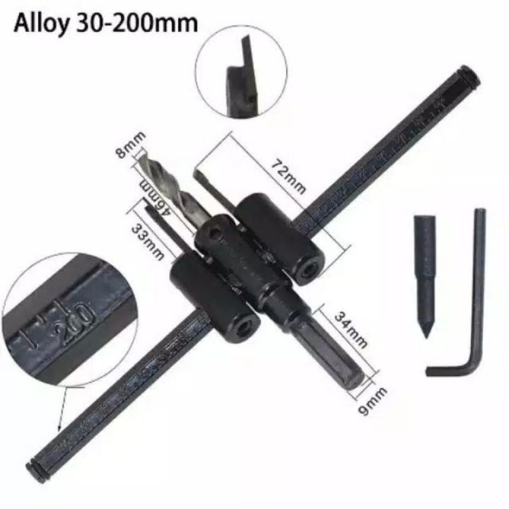 KEPALA MATA BOR JANGKA PAPAN KAYU ADJUSTABLE CIRCLE HOLE SAW JANGKA ...