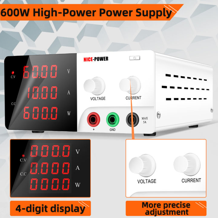 KUAIQU DC Power Supply Variable 30V 30A 900W High Power with 4-digit LED display source ...
