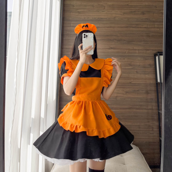 Cosplay Halloween Maid Costume Pumpkin Uniform Bat Vampire plus Size Magic Witch Cos Women's ...