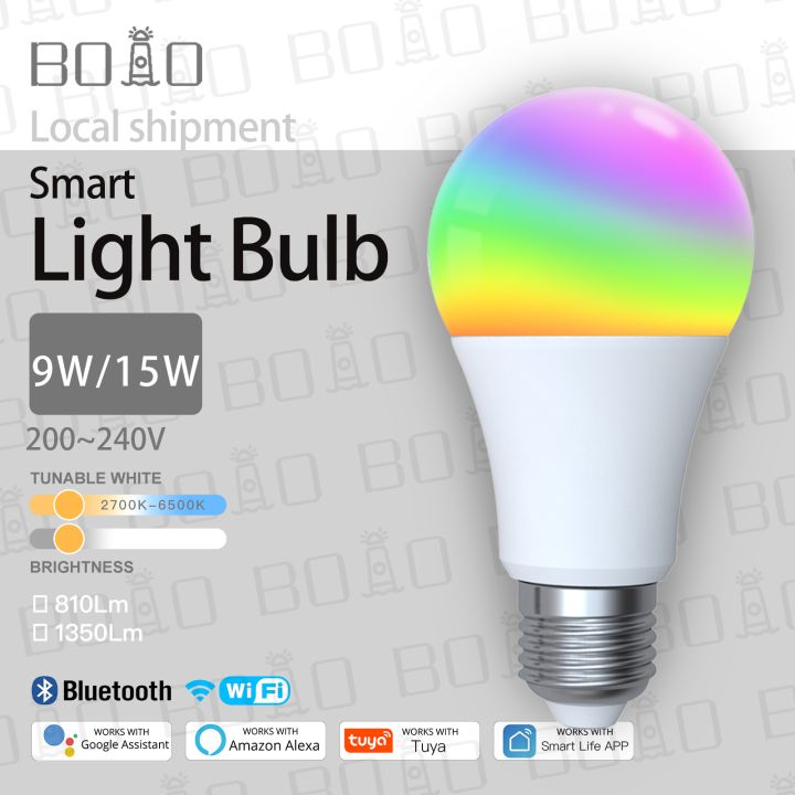 BOIO Bóng Đèn Thông Minh 9W 15W Tuya Bóng Đèn Bluetooth E27 Bóng Đèn ...