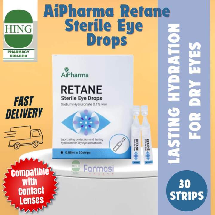 Aipharma Retane Sterile Eye Drops ( 0.88ml x 30 Strips ) | Lazada