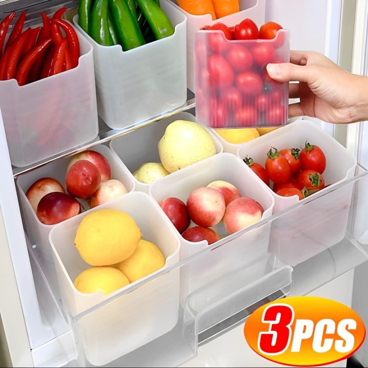 Polocat 3/1Pcs Fridge Storage Box Food Fresh Refrigerator Door ...