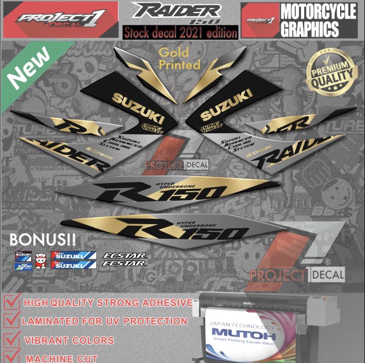 Raider 150 stock decals 2021 edition high quality laminated sticker ...