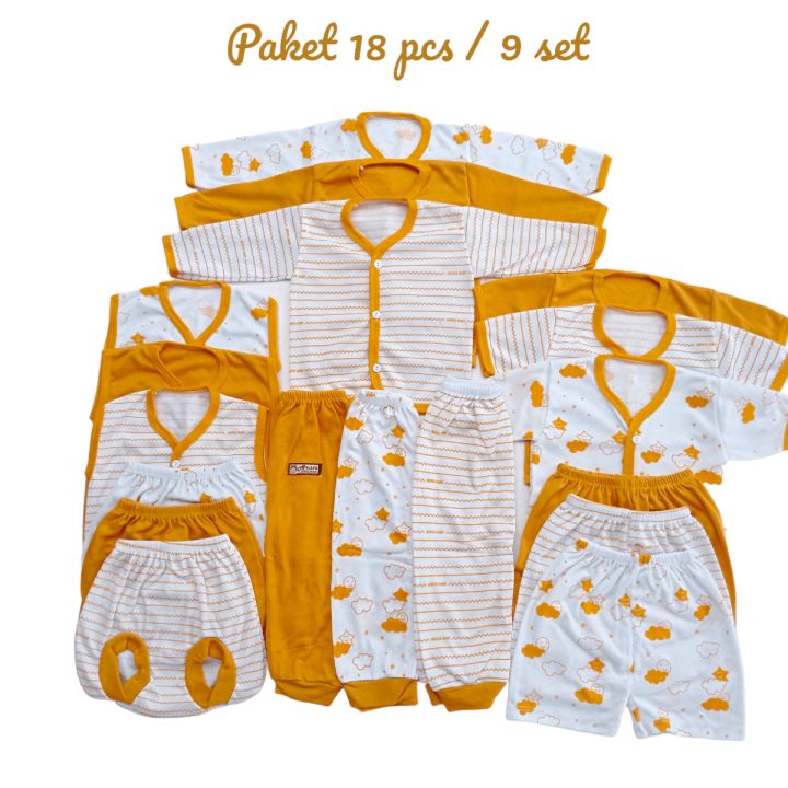 Paket Hemat 18 pcs Seri Baru / Warna Kuning Kubus / Baju Bayi Newborn 0 ... Paket Hemat 18 pcs Seri Baru / Warna Kuning Kubus / Baju Bayi Newborn 0 ...
