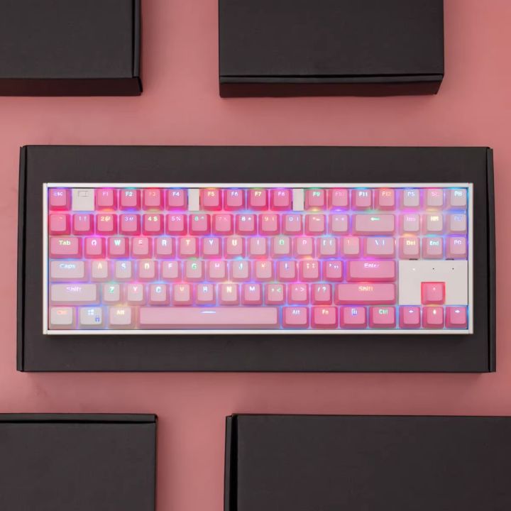 Gradient Pink Keycap 104 Keys Shine Through Keycap PBT Double Shot OEM ...