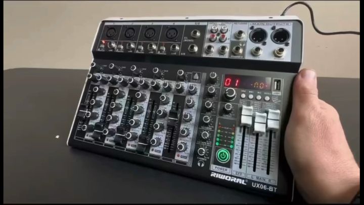 Audio Mixer 4 Channel Audio Interface Bluetooth Recording USB Mp3 ...