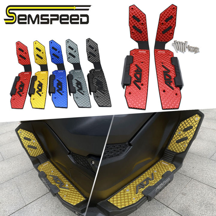 SEMSPEED Motorcycle CNC Footpegs Footrest Foot Pegs Matting For Honda ADV160 ADV 160 2022-2023 ...