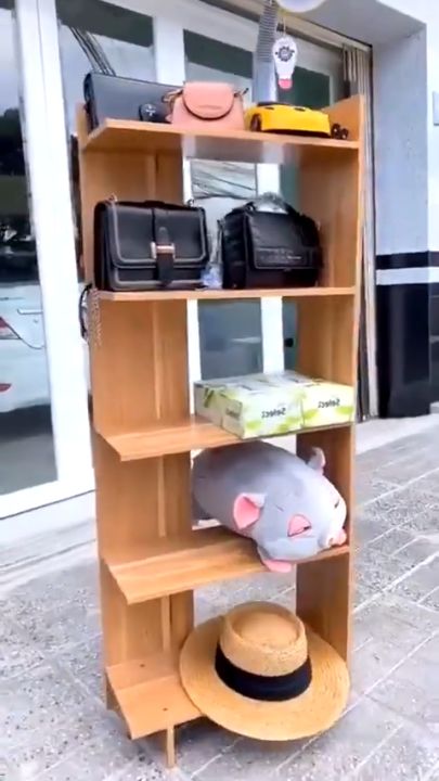 Book Shelf Corner Book Storage Rack Rak Buku Shelves Decorative Shelf Multipurpose 5 Layers