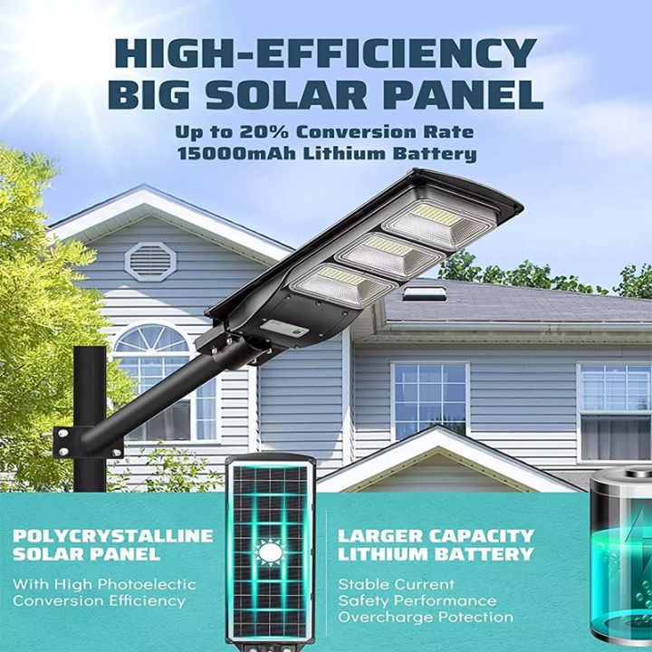 【DELUX】Outdoor Waterproof Solar Street Light Sensor Flood Lamp LED Light 200W 400W 600W 800W ...