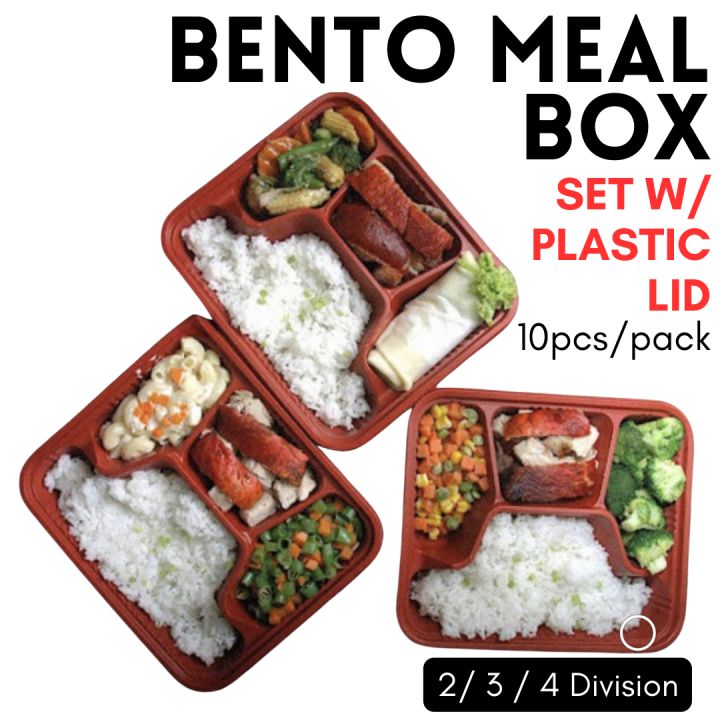 Bento Box with Lid 10pcs Plastic for Takeouts Party Meals | Lazada PH