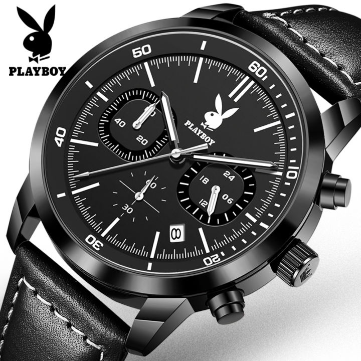 PLAYBOY Watch For Men Original Waterproof Multifunction Timing Luminous ...