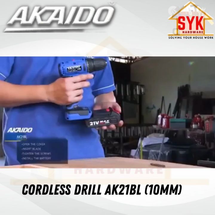 SYK Akaido AK21BL 10mm Brushless Cordless Drill Combo Set Battery ...