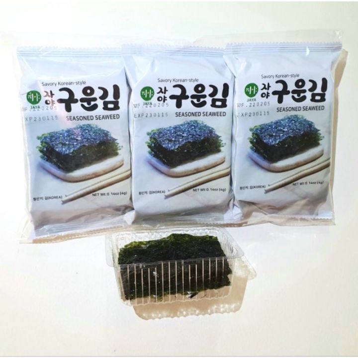 JAYA SEASONED NORI SEAWEED 4g x 3 pcs | Lazada PH