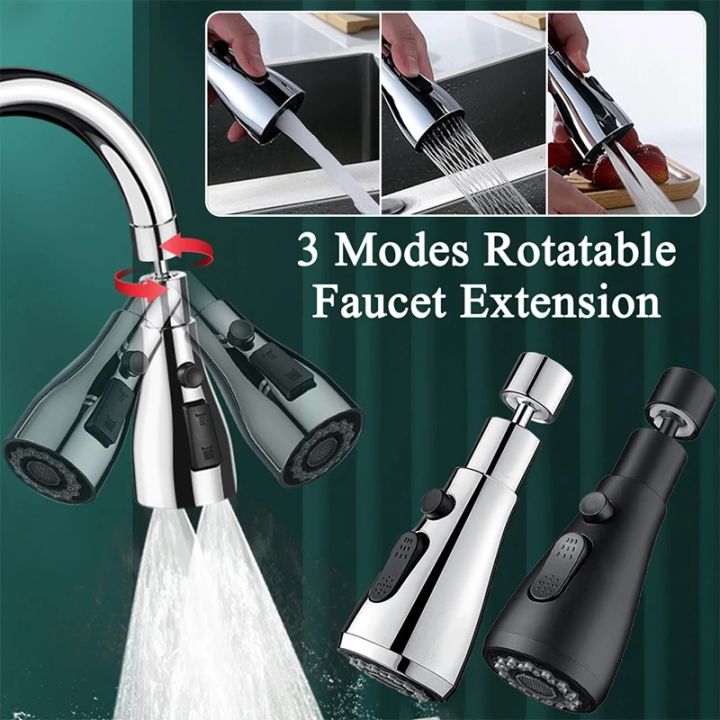 3 In1 Kitchen Faucet Flexible Shower Head 360° Rotatable High-Pressure ...