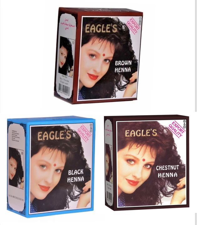 EAGLES HENNA RAMBUT/EAGLES BLACK/BROWN HENNA HAIR DYE COLOUR (6in a box ...