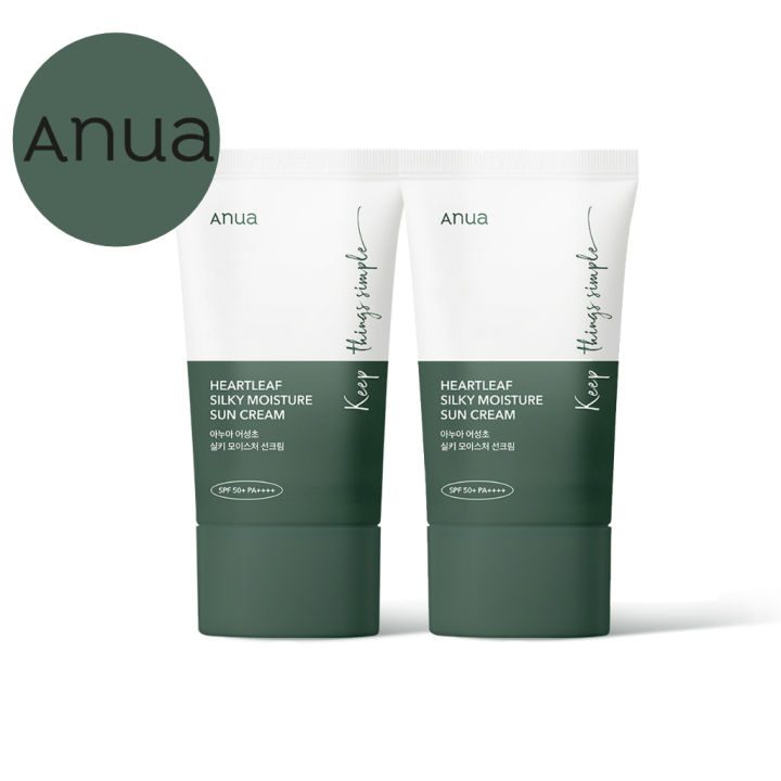 Anua Sunscreen Heartleaf Silky Moisture Sun Cream SPF50+ PA+++ 50ml ...