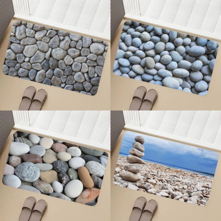 Stone pattern Floor Mat Anti-Slip Kitchen Bedroom Handmade Tufted Rug ...