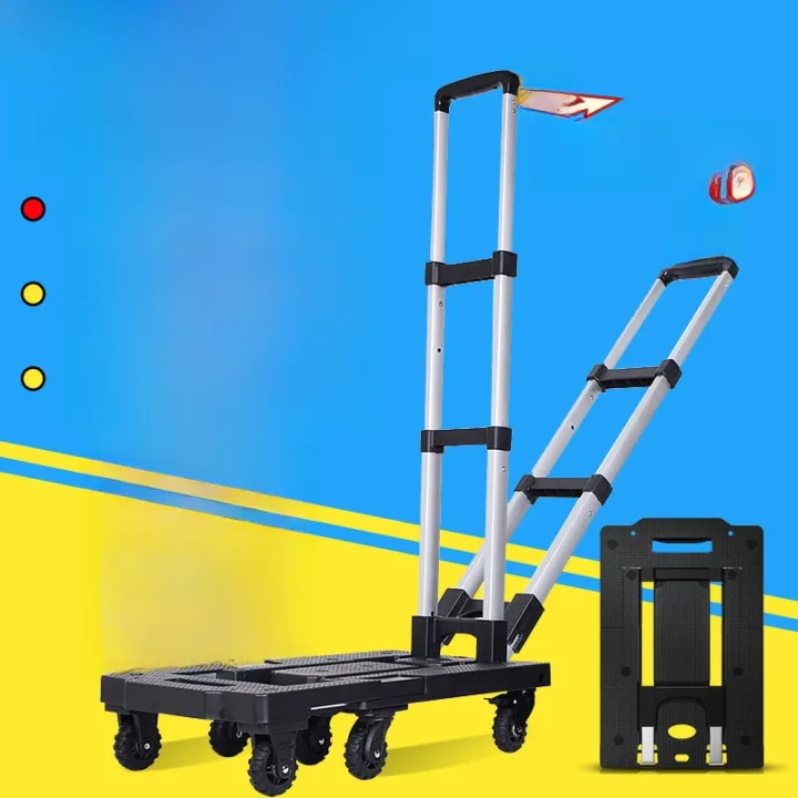 Folding Portable Hand-Pulled Cart Moving Home Goods Shopping Cart ...