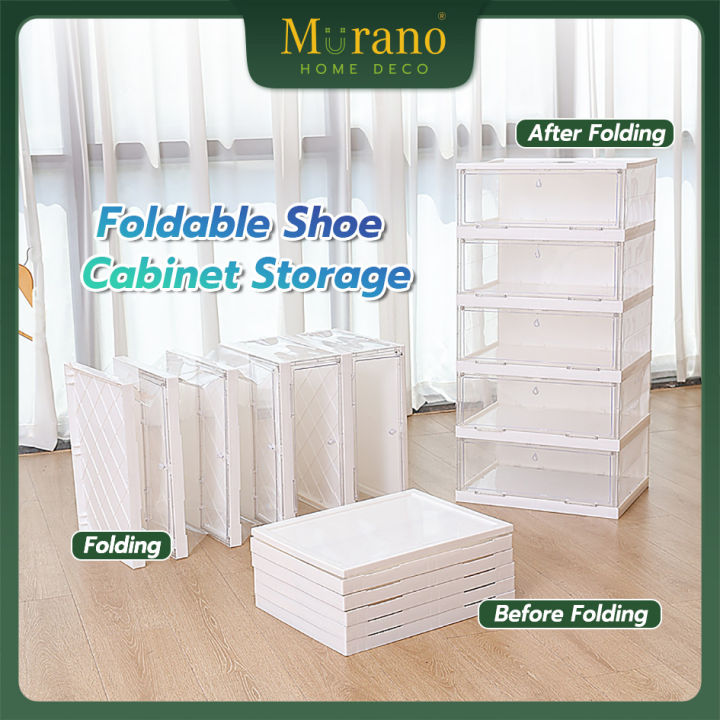 【Installation-Free】SIV Foldable Shoe Rack Folding Shoe Cabinet Rak ...