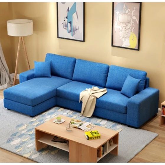 Lazzo 868 L-shape 3 seater canvas sofa with stool lazzo | Lazada