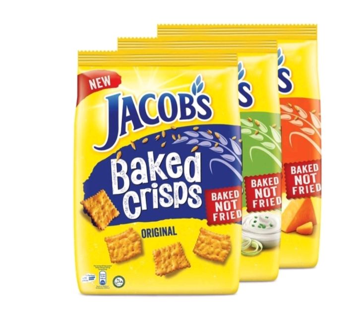 Jacobs Baked Crisps ขนมปังอบกรอบ ขนมปังจาค็อบส์ มีให้เลือก3รสชาติ ขนม ...