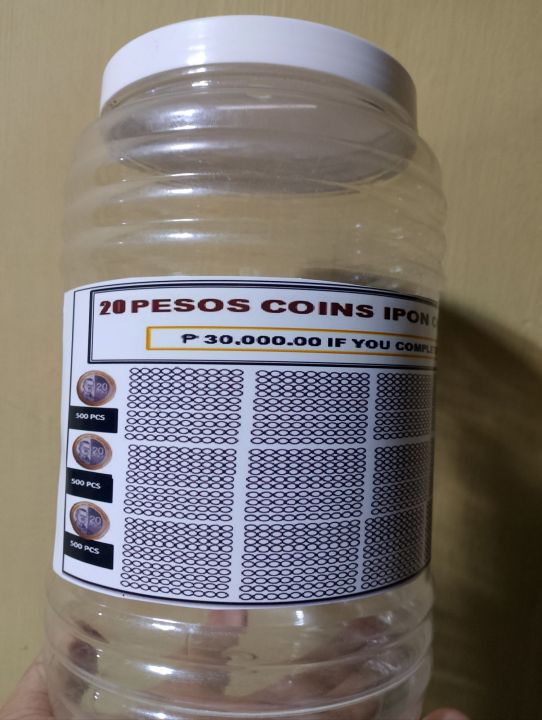 COD 20 Ipon challenge coins Alkansya transparent Jar jumbo size ...