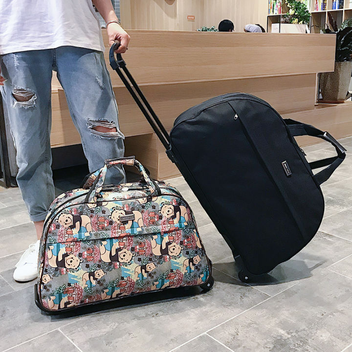 Waterproof Travel Bag with Pull Rod Lightweight Foldable Short Trip ...