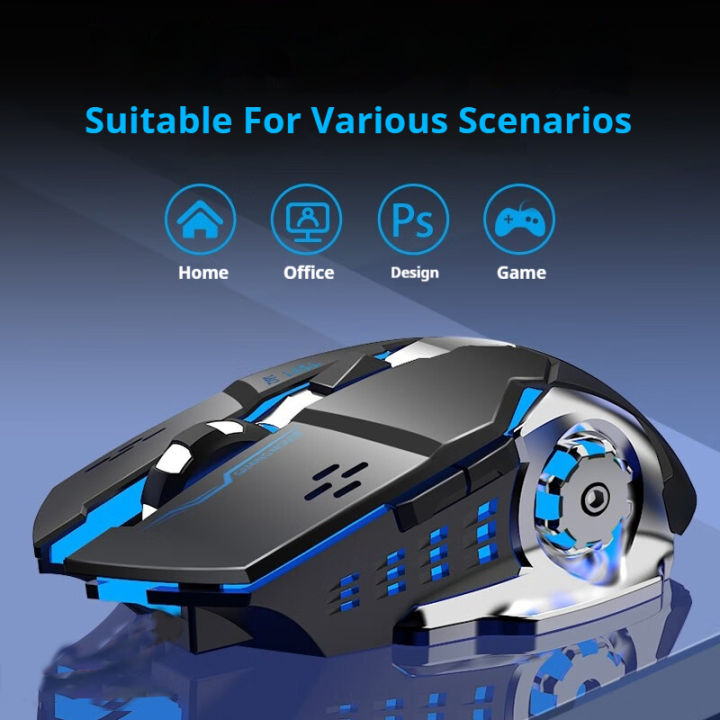 EWEADN G306 Wireless 2.4G Gaming Mouse, Rechargeable Type-C Metal mechanical Mouse ...