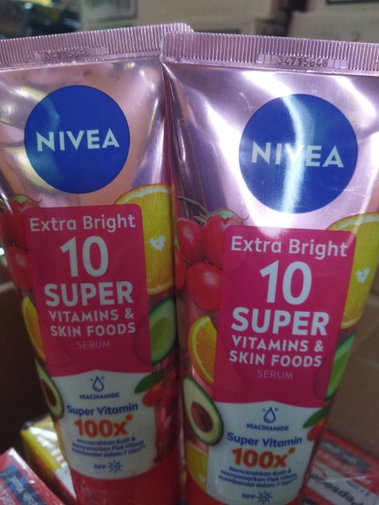 NIVEA Body Serum Ekstra Bright 10 Super Vitamins & Skin foods 180 ml ...