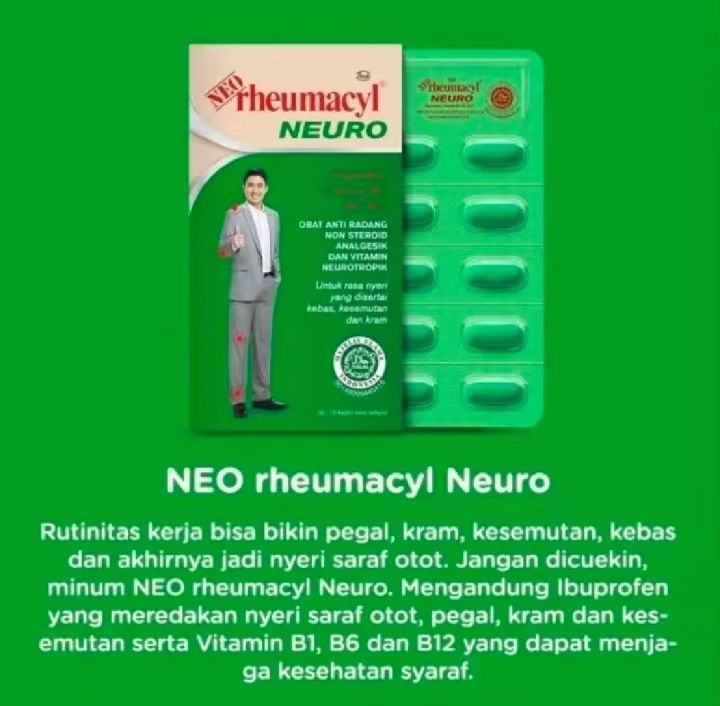 Neo rheumacil hijau 1papan obat nyeri otot dsn sendi | Lazada