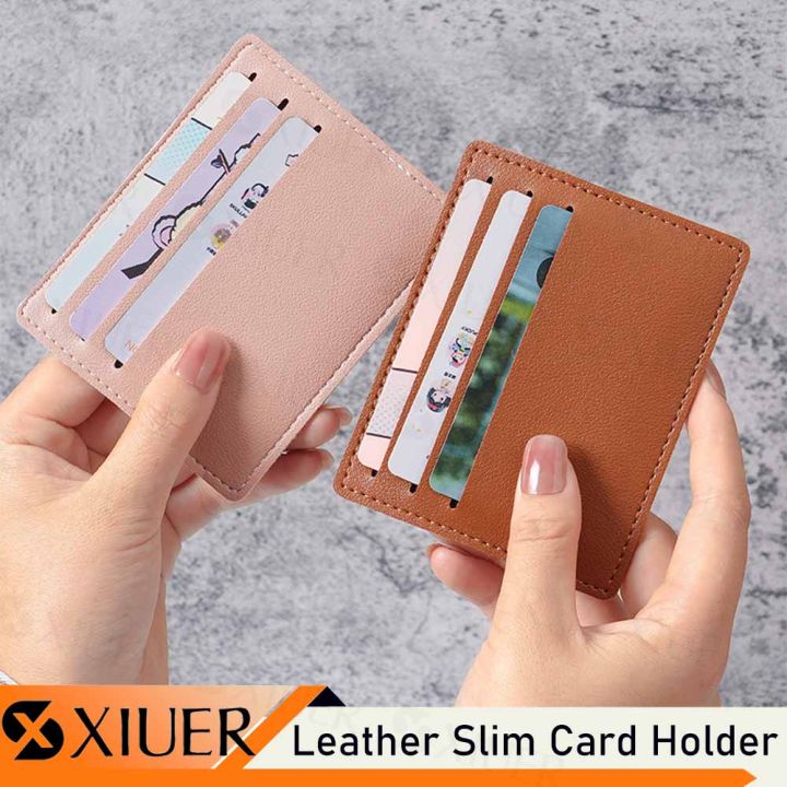 Slim Card Holder Faux PU Leather ID Card Holder Business Credit Card ...