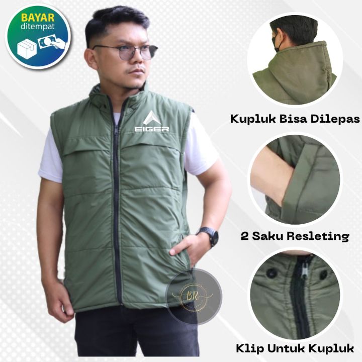 Jaket Rompi Parasut Eigerr Pria Dewasa / Vest Parasut Pria Dewasa ...