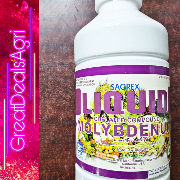 LIQUID CHELATED COMPOUND MOLYBDENUM FOLIAR FERTILIZER (1 LITER) GROW ...