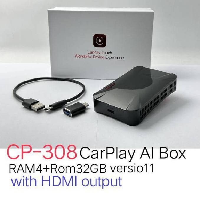new CarPlay AI Box CP-308 Ram4+64GB ver.11 มี HDMI output สำหรับต่อจอหลัง ,สมารถต่อได้ทั้งระบบ ...