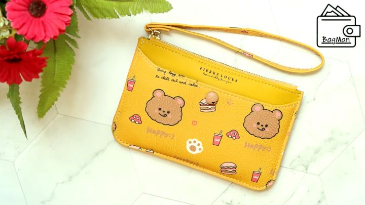 กระเป๋าสตางค์ Pierre Louise งานแท้แบบคล้องมือ (ไซส์S) | Lazada.co.th