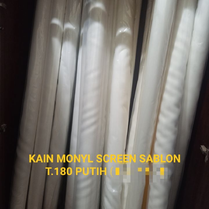 KAIN MONYL SCREEN SABLON T.180 PUTIH ( LEBAR 130 sd 150 Cm ) | Lazada ...