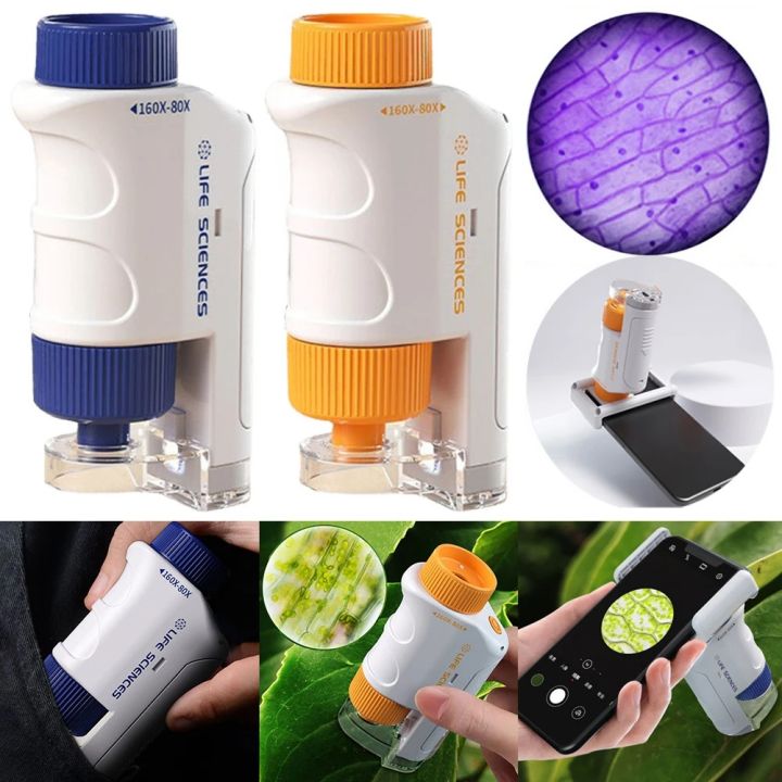 Mini Handheld Microscope with LED Educational Toys for Kids Children ...