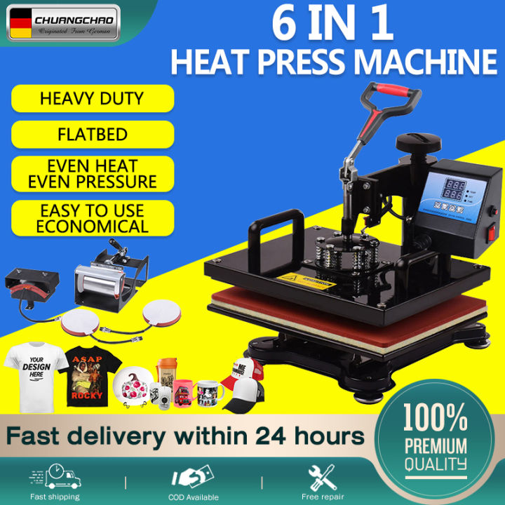 CHUANGCHAO 6 in 1 Multi function Heat Press Machine (T-Shirt Press/Mug ...