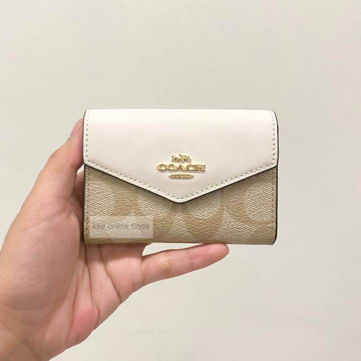 COACH Flap Card Case in Light Khaki/Chalk | Lazada PH