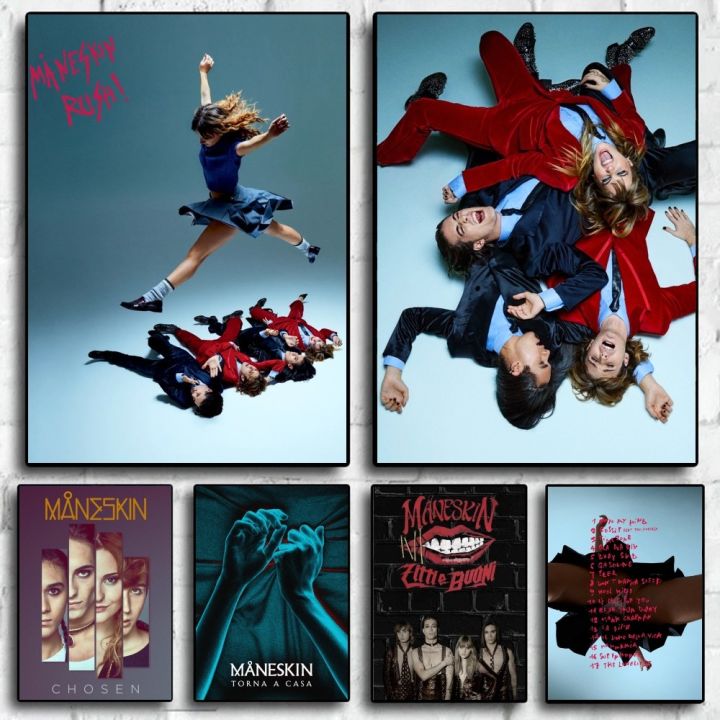 อิตาลีวง maneskin Rush! สติกเกอร์ตกแต่งการตกแต่งบ้านมีกาวในตัวสำหรับแกล ...