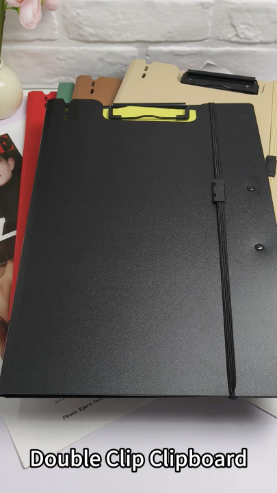 Long Double Clip Clipboard Long with PP Cover Paper File Folder ...
