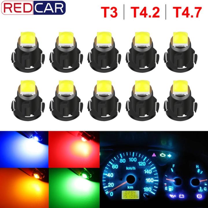 10pcs T3 LED 3030 SMD Led Bulb T4.2 T4.7 Indicator Light Bulb Car Dashboard Warning Indicator ...