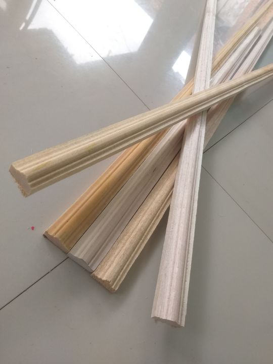 wall moulding kayu panjang 100 cm lebar 2.5 cm | Lazada Indonesia