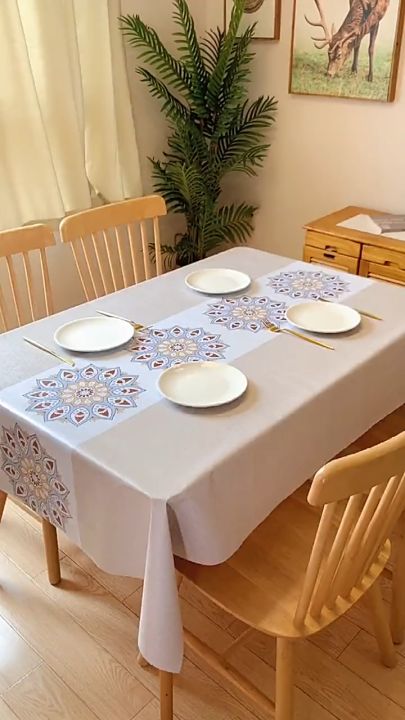 LULU Waterproof oil-proof PVC Table Cloth Kitchen Dinning Table Cover ...