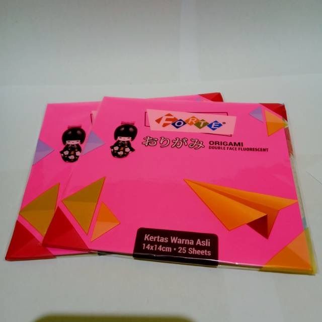 Origami Colour Paper FORTE kertas Lipat 14x14cm Flourescent | Lazada ...