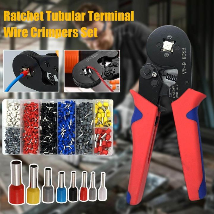 1250pcs Tubular Insulated Cable Terminals Crimping Pliers Ferrule Kit ...